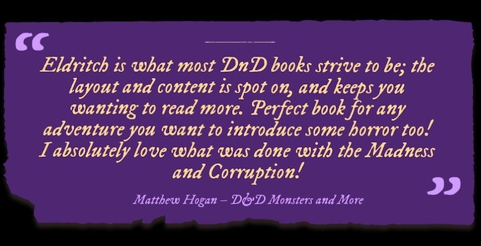 Eldritch: The Book of Madness for 5e by Black Vault - Eldritch: Deluxe ...