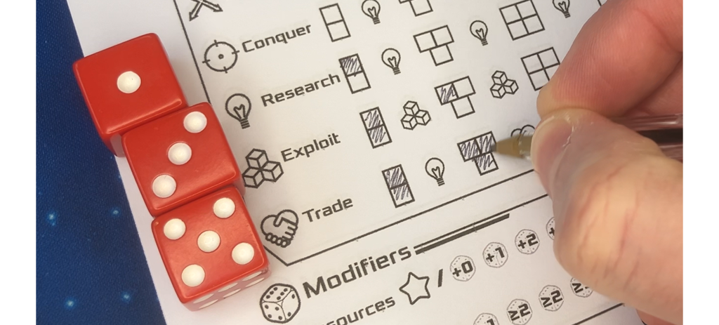 Gal4Xeon: A 4X roll and write game by Eurydice Games Ltd - Gamefound