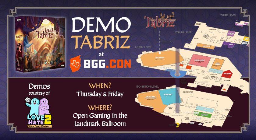 Tabriz by Crafty Games - Tabriz: Two Unlocks this Week, BGG.CON Demos RIGHT NOW, and more ...