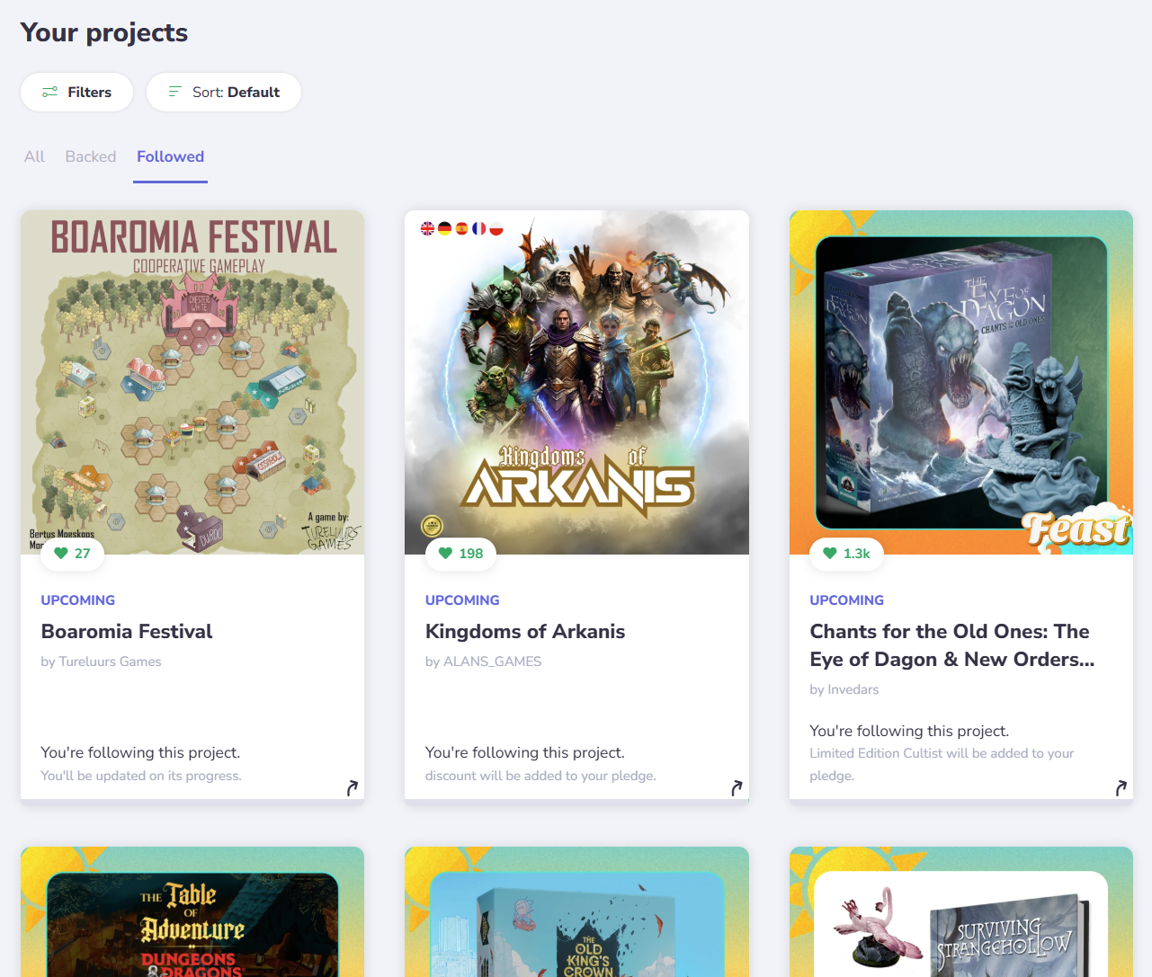 [What's New] Introducing My Projects 2.0 - Your Dashboard! - Gamefound