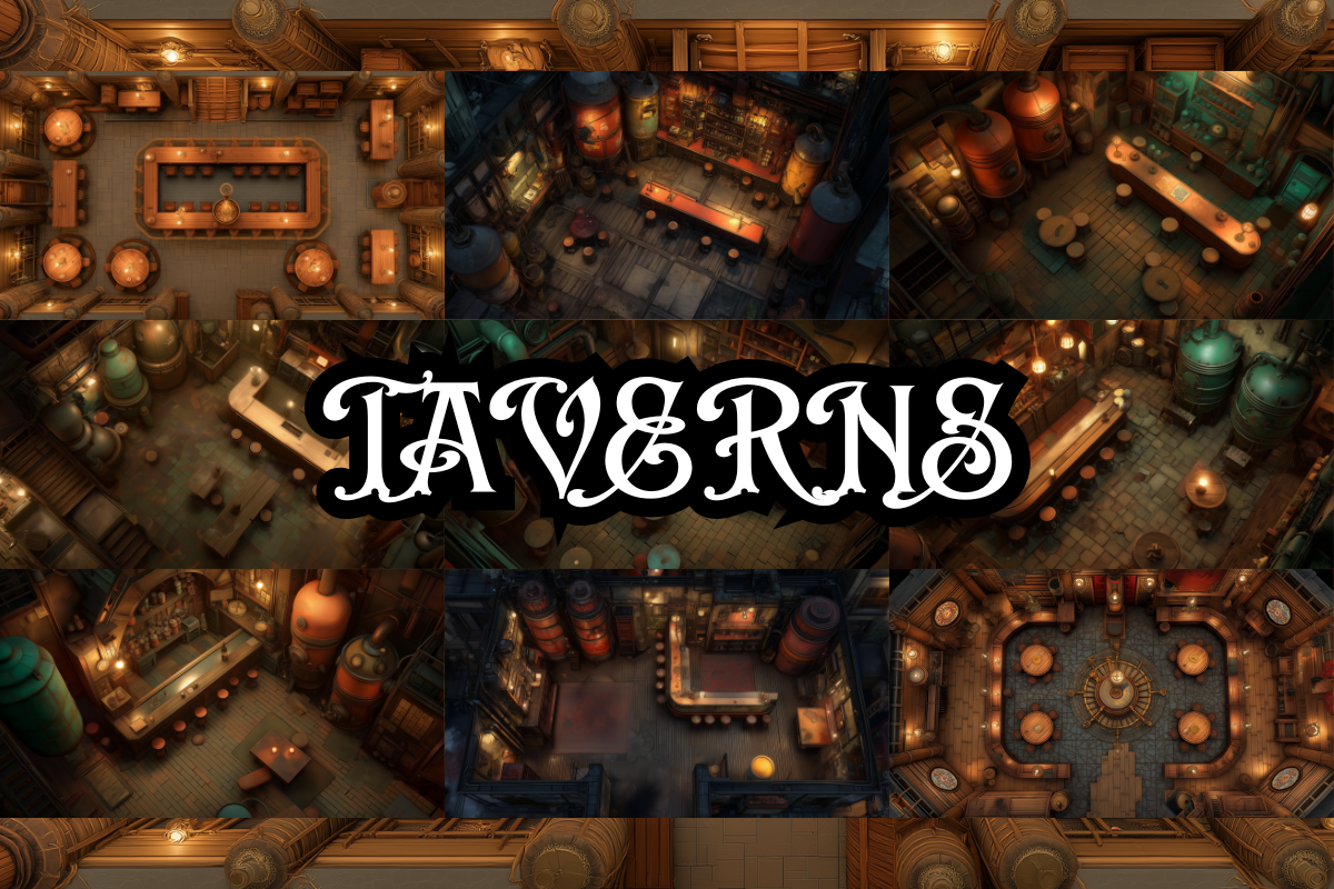 450 Steampunk Battle Maps for TTRPG and VTT by Agnesagraphic - Gamefound