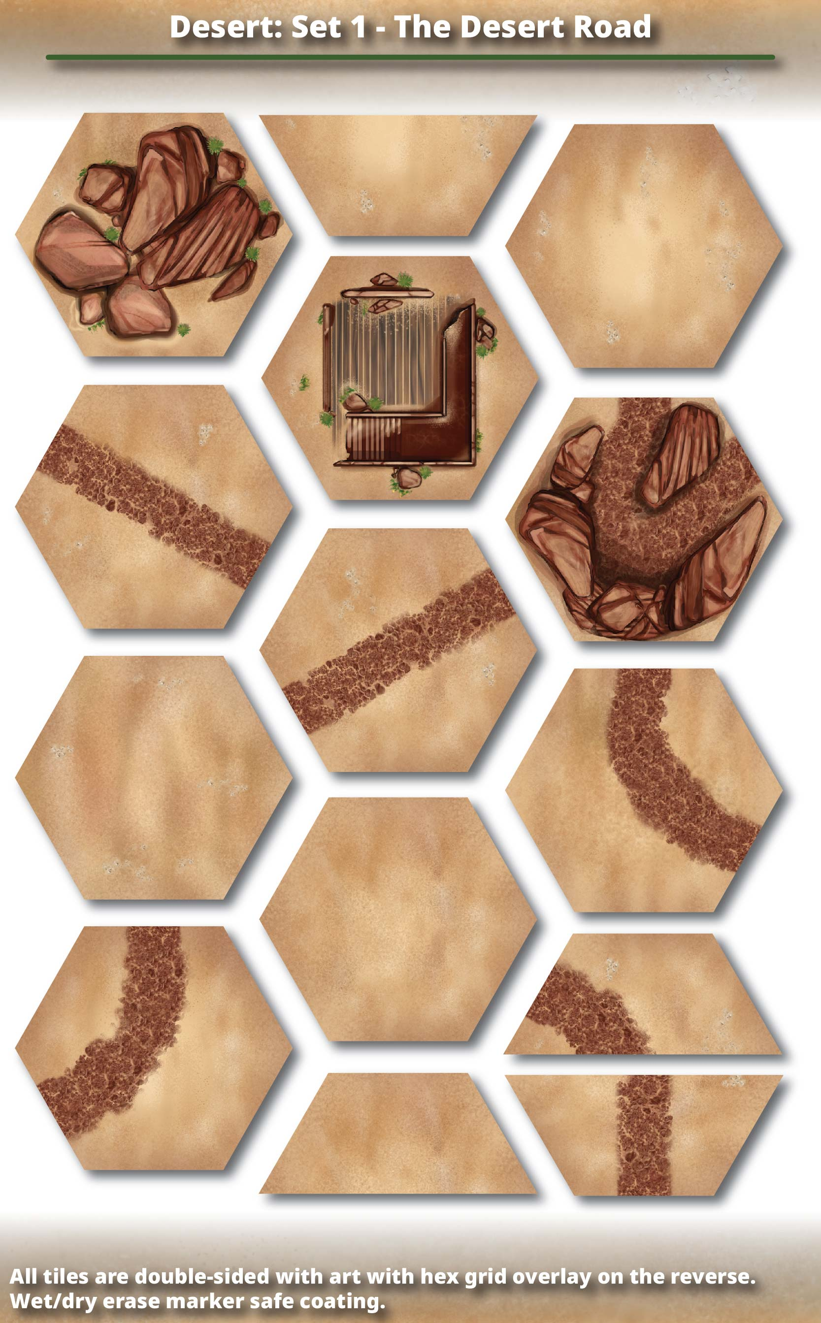 TerraTiles: Hexagon Terrain Tiles for RPGs and Wargames by Ravenkeep - Desert Tile Art Complete ...