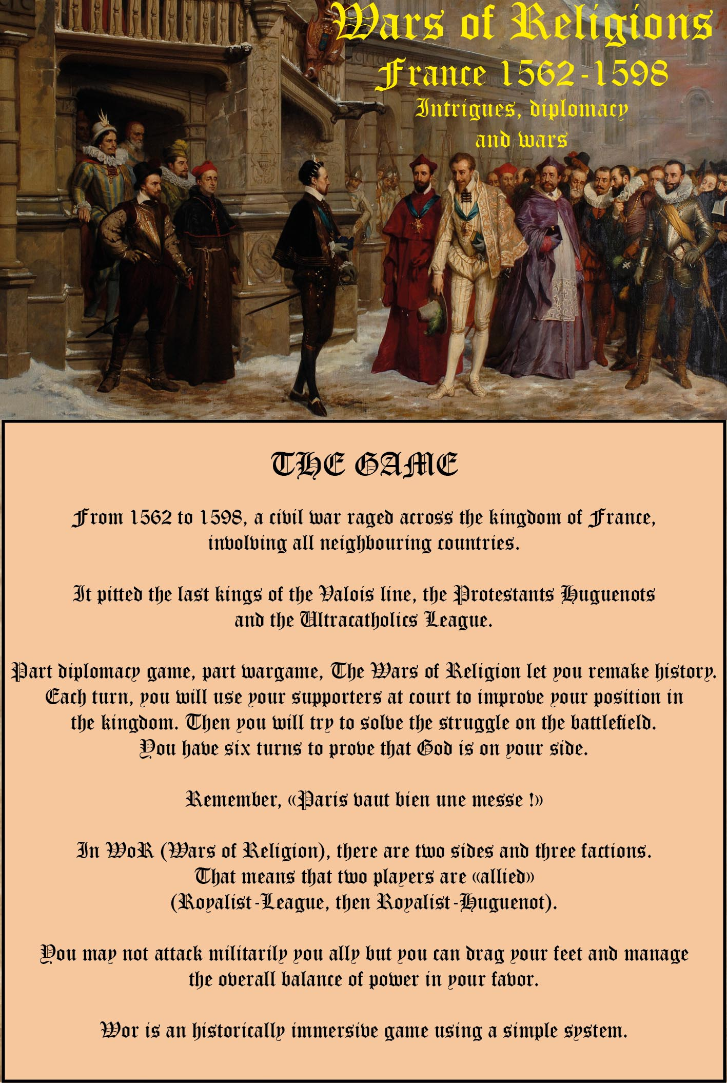 Wars of Religion France 1562 1598 by Fellowship of simulations - Gamefound