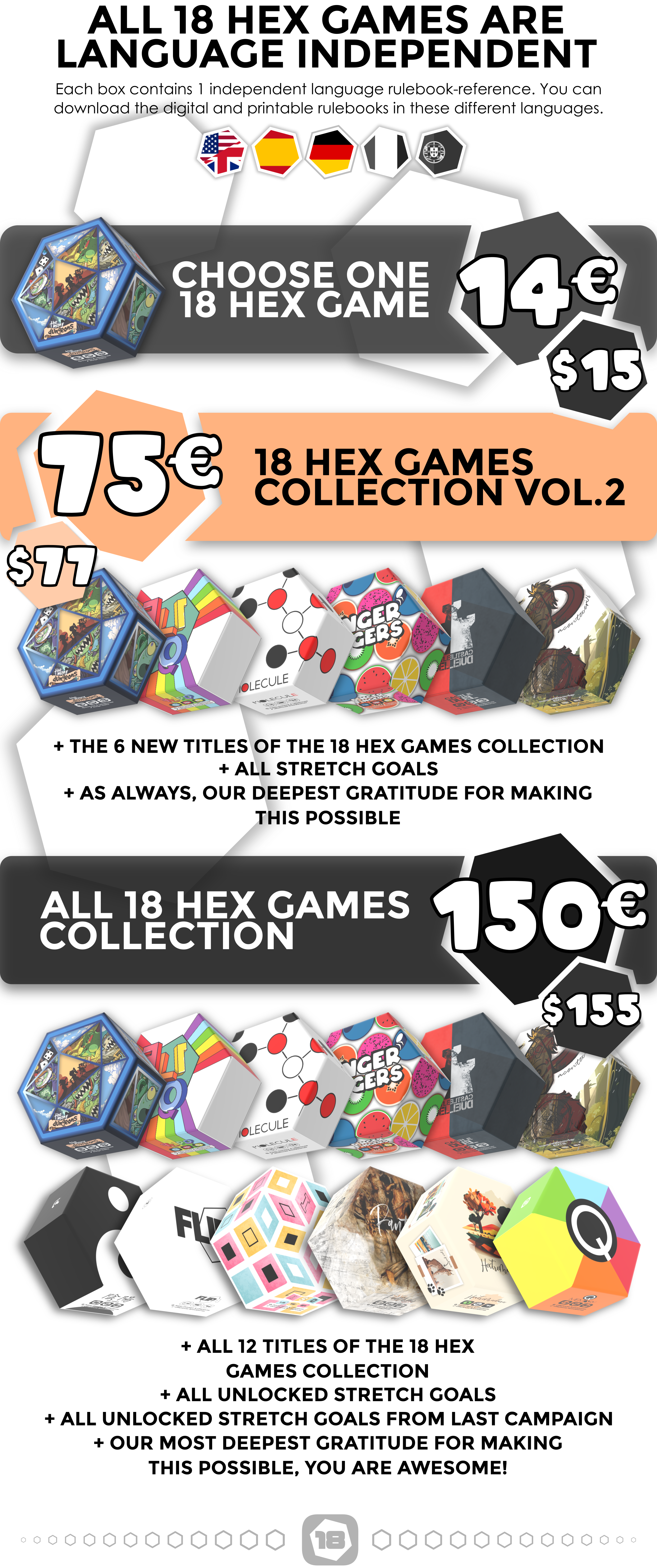 18 HEX GAMES Collection VOL.2 by LittleHouseBoardGames - Gamefound
