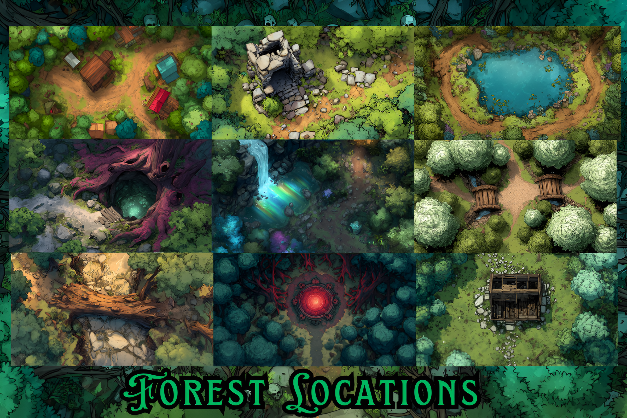 Forest Battle Map Pack – 720 RPG Maps by Agnesagraphic - Gamefound