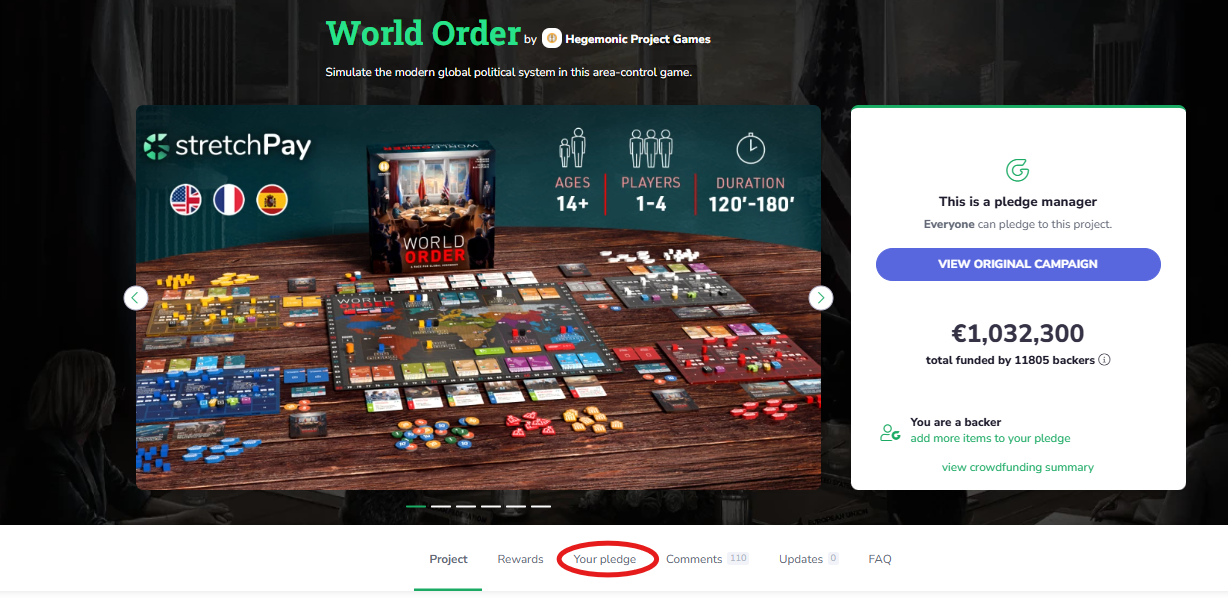 World Order by Hegemonic Project Games - Pledge Manager Open, Brand New ...