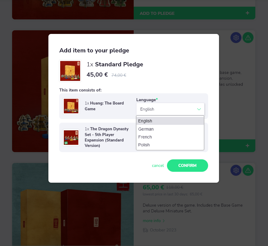Huang by PHALANX - Pledge Manager and Late Pledge are now open! - Gamefound