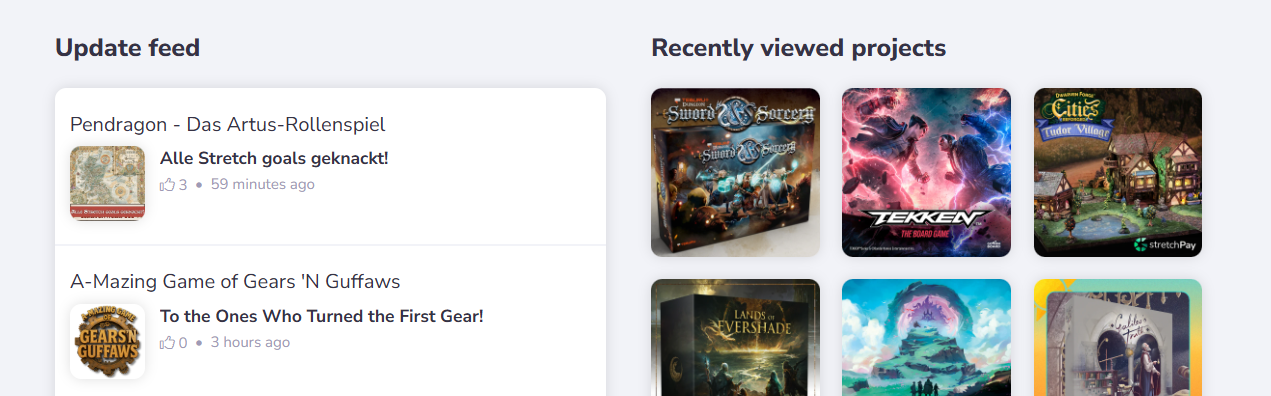 [What's New] Introducing My Projects 2.0 - Your Dashboard! - Gamefound