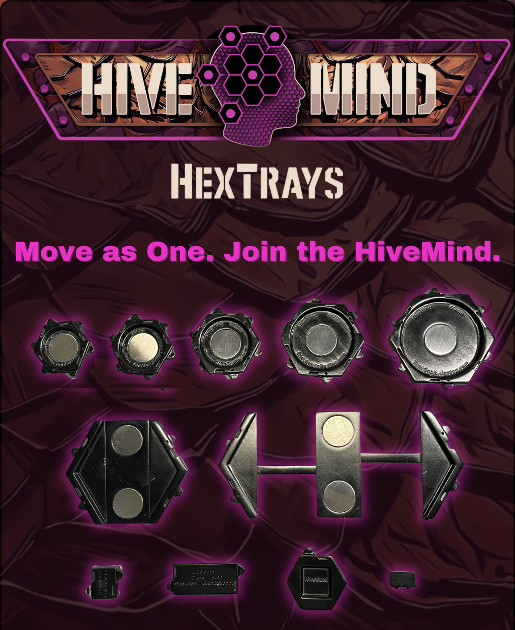 HiveMind Modular HexTrays and FullMag Wargame Bases by TheSnotGoblin - Gamefound