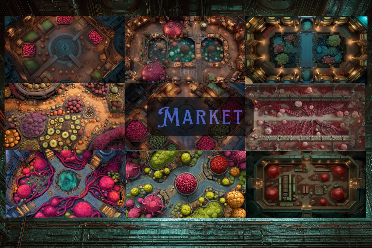 Sci-fi Battle Maps: Organic Invasion by Agnesagraphic - Gamefound
