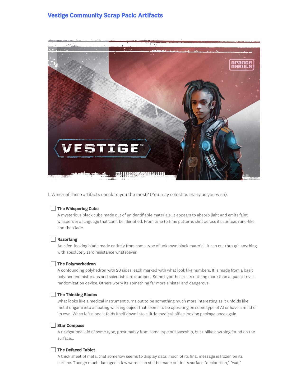 Vestige by Orange Nebula - Community Pack Things, Gameplay Video 1 of 3 ...