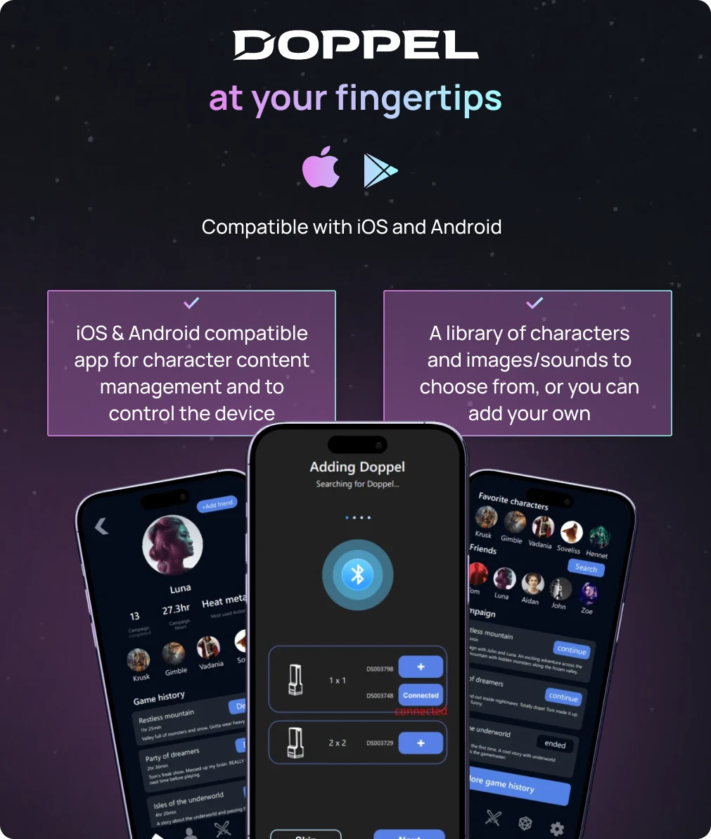 Doppel - Bring your characters to life! by breadBoard.gaming(inc) - Gamefound