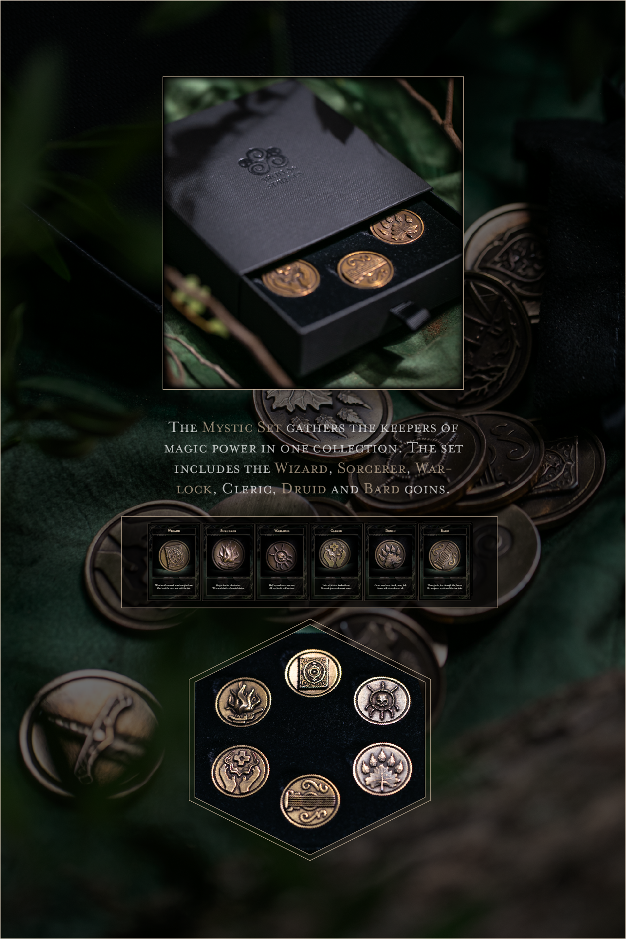 Metal RPG Class Coins - The Twelve Classes by SKULLS&SPIRALS - Gamefound