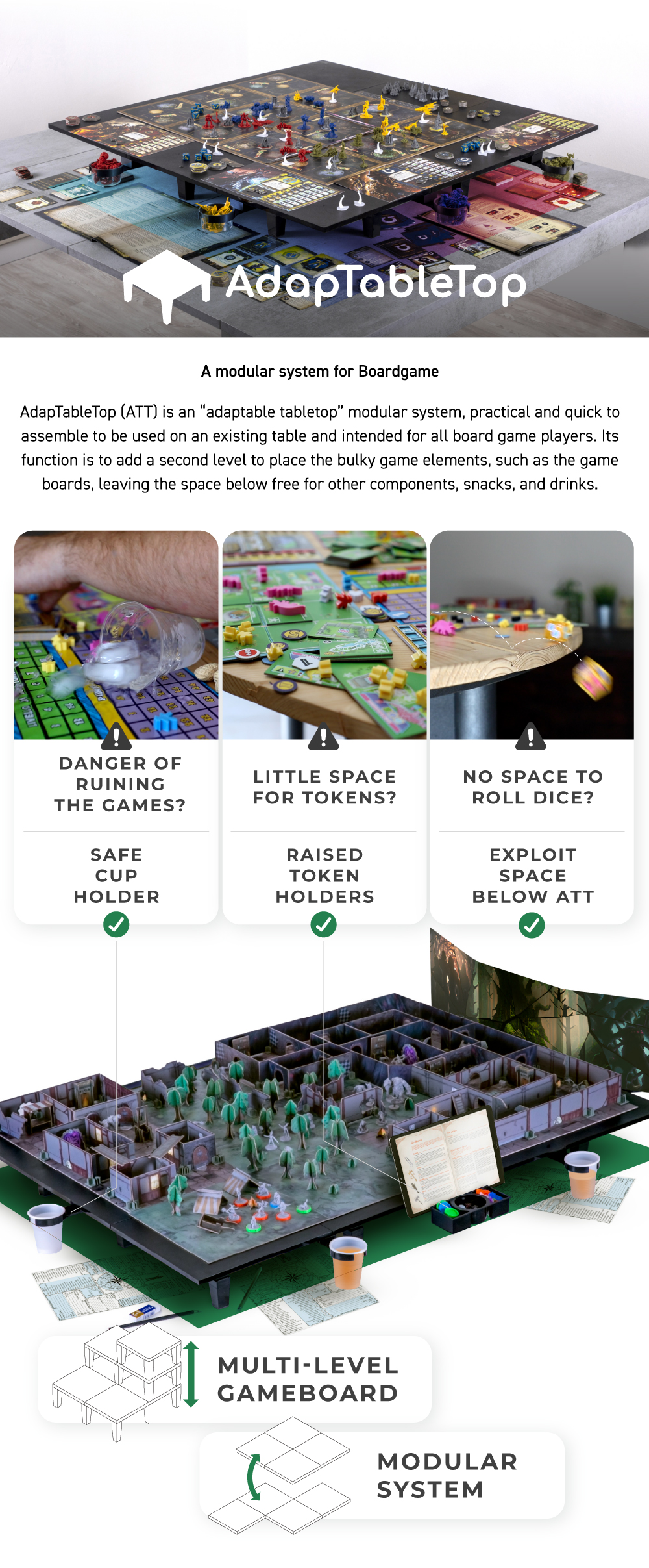 AdapTableTop, A table top extension with adaptable levels for any ...