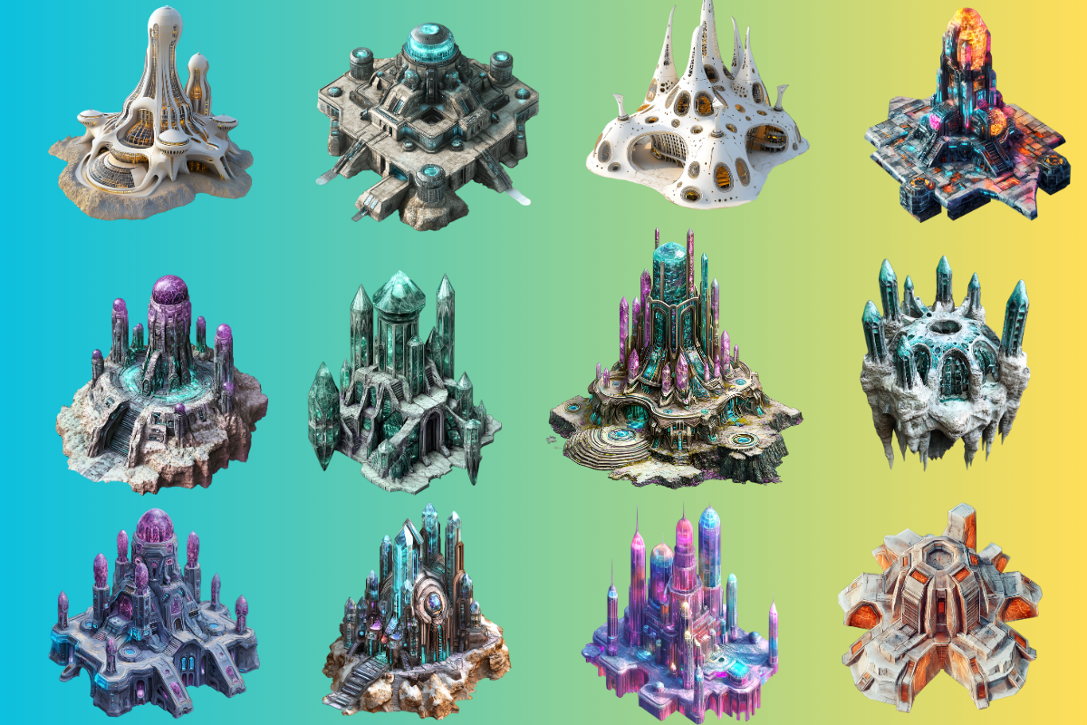 1600 Sci-Fi Textures, 550 Isometric Assets for Map Making and 1870 Sci ...