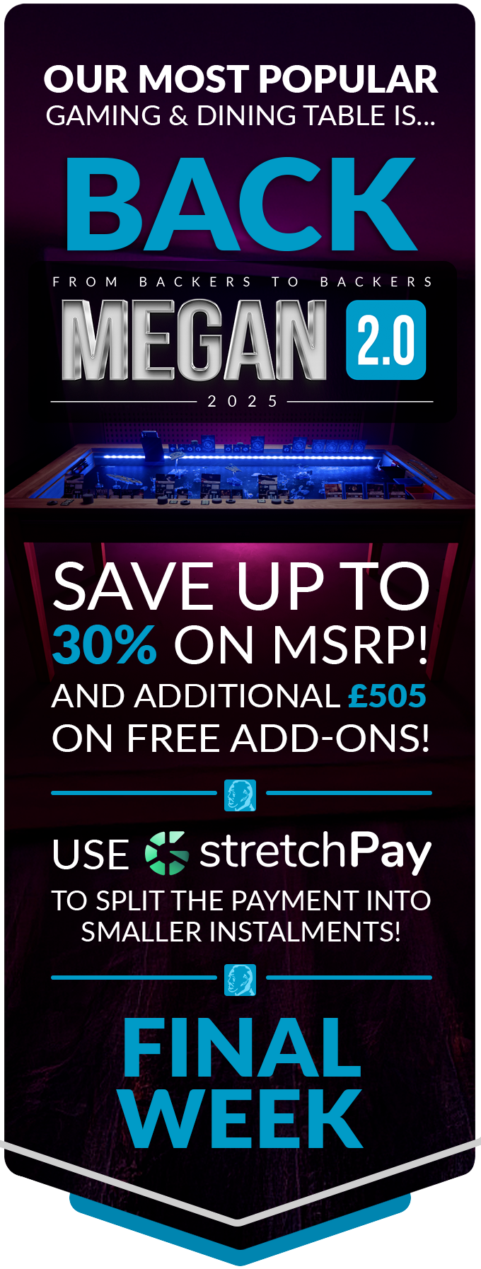 The Megan 2.0 - Board Game Table by Geeknson by Geeknson Team - Gamefound