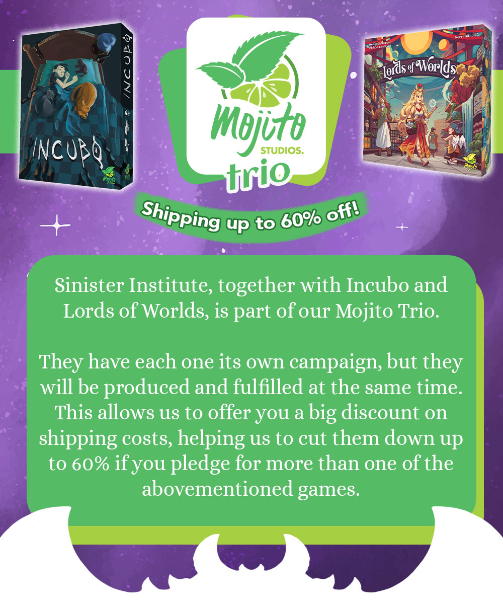 Mojito Trio | Sinister Institute + Lords of Worlds + Tropicalia by Mojito Studios - Gamefound