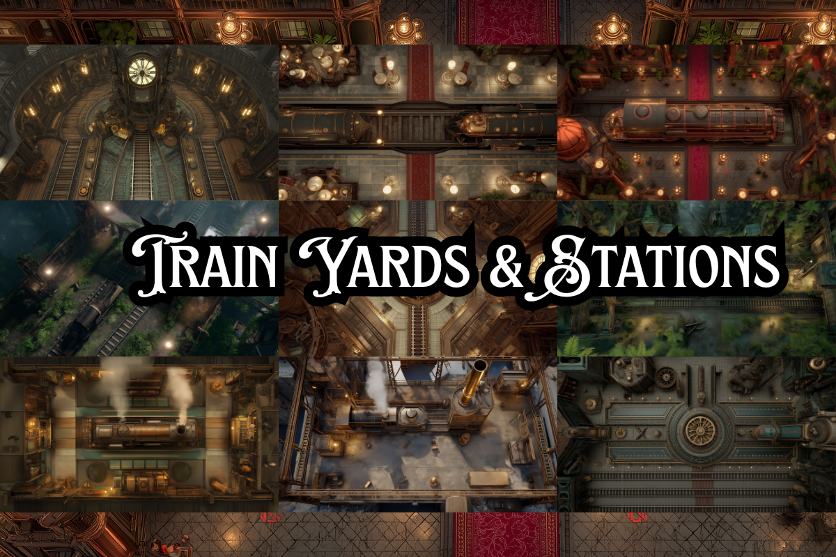 450 Steampunk Battle Maps for TTRPG and VTT by Agnesagraphic - Gamefound